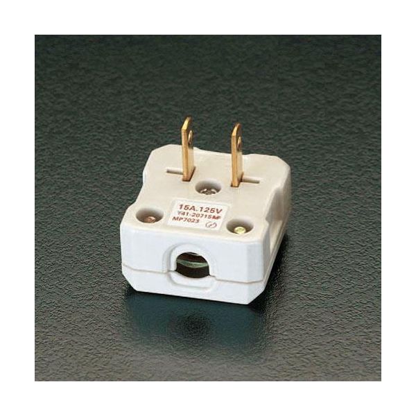 ●定格容量…15A 125V●L形プラグ●適用電線…0.75mm2〜2mm2●サイズ…38×40×21(D)mm●コード仕様…丸形用●RoHS対応品●重量…38g　