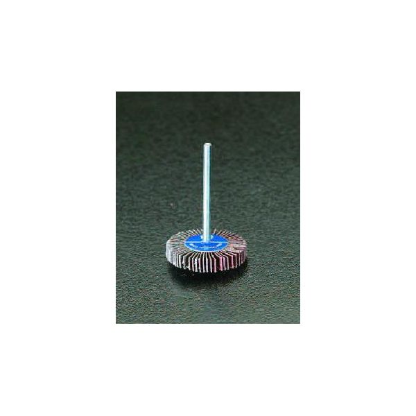エスコメーカーお問い合わせ：06-6532-6226●軸径…3mm●直径…30mm●高さ…5mm●最大回転数…25000rpm●軸長…38mm●砥粒…アルミ酸化物●粒度…＃180