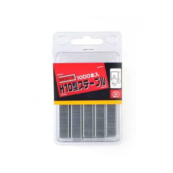 【用途】タッカー用ステープル。【機能・特徴】電動タッカーSET-901、パワフルハンドタッカーPT-1用のステープルです。【仕様】●1000本入。●サイズ：足幅10mm・足長13mm・素材幅1.2mm。●表面処理：亜鉛メッキ。●主な適合機種...