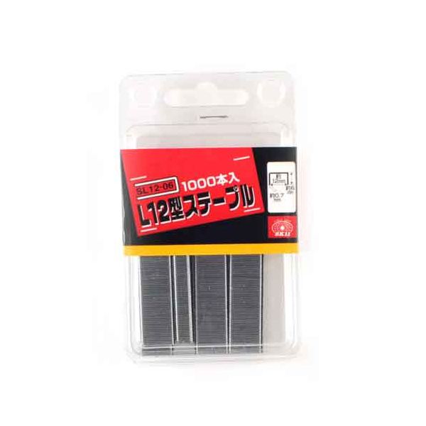 【用途】タッカー用ステープル。【機能・特徴】ミニタッカー&ホチキスTH-1、タッカー&ホチキスTH-2、パワフルハンドタッカーPT-2用のステープルです。【仕様】●1000本入。●サイズ：足幅12mm・足長6mm・素材幅0.7mm。●表面処...