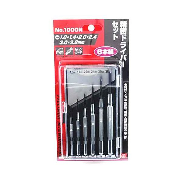 【用途】微細なネジの締め付け、緩め作業。【機能・特徴】ローレット加工付きで作業性が抜群です。末端部が自由に旋回しますので、指先で軽く押さえたまま軸を回すことができます。【仕様】●6本組。●軸：ニッケルクロームモリブデン鋼(焼入れ処理)。●柄...