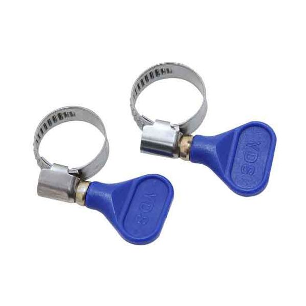 【用途】ポンプパーツ。【機能・特徴】ホース連結部分の固定に使用します。簡単に締めつけたりゆるめたりできる手締バンド2個入りです。【仕様】●2個入り。●適用範囲：12〜20mm(3/5インチ)。園芸機器 ポンプ バンド　