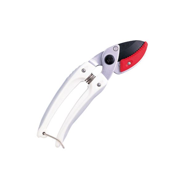 【商品説明】【用途】剪定作業。【機能・特徴】より軽く楽に切れるアンビル設計です。左・右手どちらでも使えます。【仕様】●全長：184mm。●刃長：44mm。●重量：160g。●生木切断能力：約15mm。●アンビル設計。●打ち合いクッション。●...