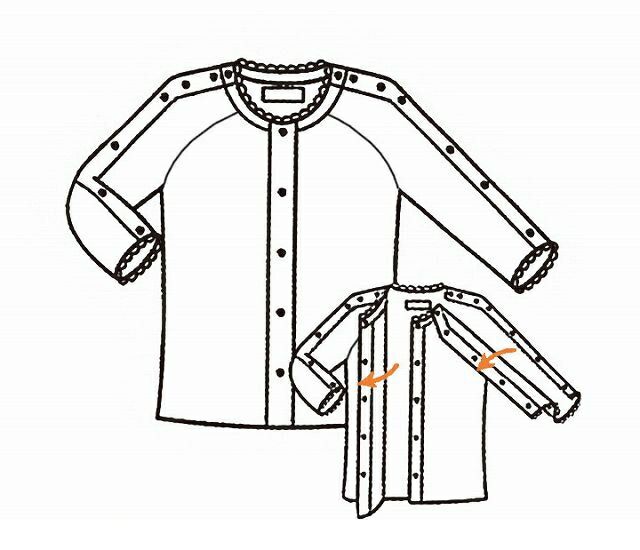 【商品説明】手術後の方に便利。寝たままで着脱可能。●［サイズ］●No.53七分袖　●No.54五分袖●［スペック・材質］●綿100％4971751410133