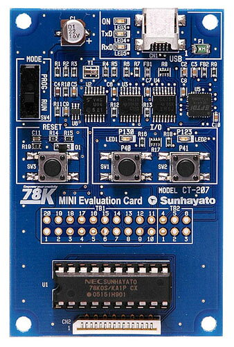 サンハヤトメーカーお問い合わせ：03-3984-7791【主な仕様】 ●搭載マイコン： 78K0S/KA1P CX(μPD78F9222相当) ●動作周波数 ：外部クロック8MHz供給 インターフェイス USB（FTDI社FT232Rによる...