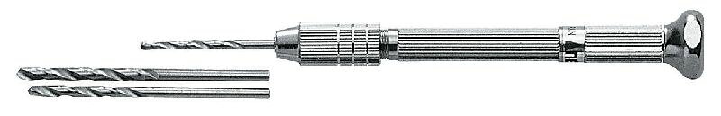 【仕様】 ●対応ドリルサイズ：Ф0.1〜3.2mm●付属ドリル：Ф2.0、2.5、3.0●全長×ハンドル径×座金径(mm)：102×8×15 【特長】 ●細かなサイズの穴あけやバリ取りに最適なピンバイス　