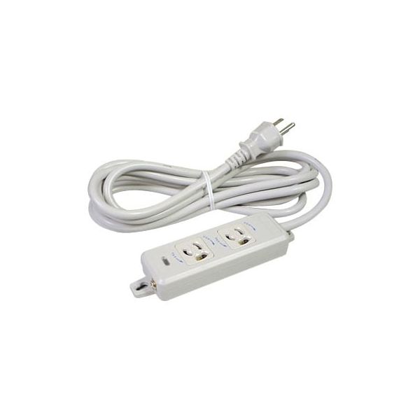 &nbsp; 明工社 &nbsp; 03-3577-1155 【商品説明】明工社　MR7902TJ1　横形OA用抜け止め接地タップ2コ口 ランプ、マグネット付 VCTF1m接地プラグ付4990848790217