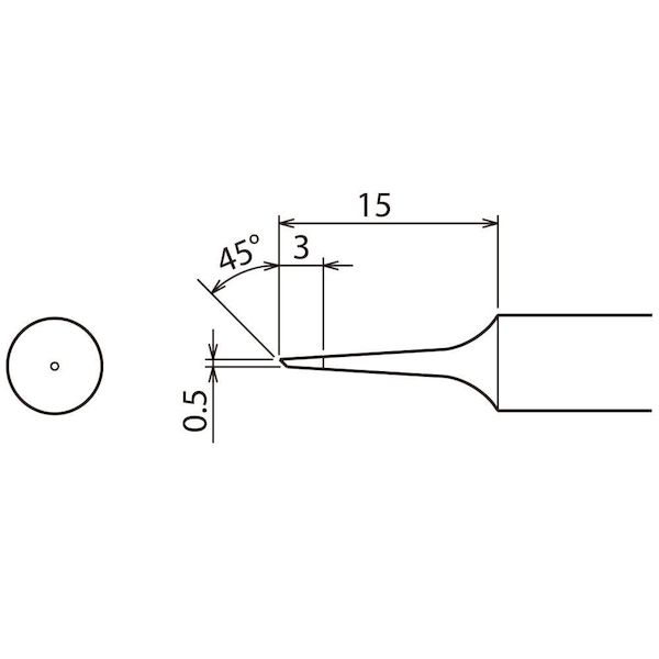 【商品説明】太洋電機産業　PX-60RT-0.5CR　替こて先 0．5C型 全周