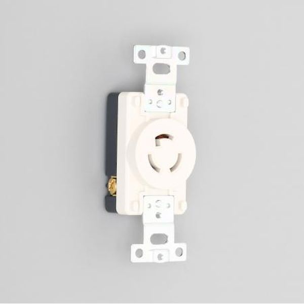 【商品説明】アメリカン電機（株）　3110-L5-IV　ヒッカケ ウメコミコンセント 引掛形 埋込コンセント 白