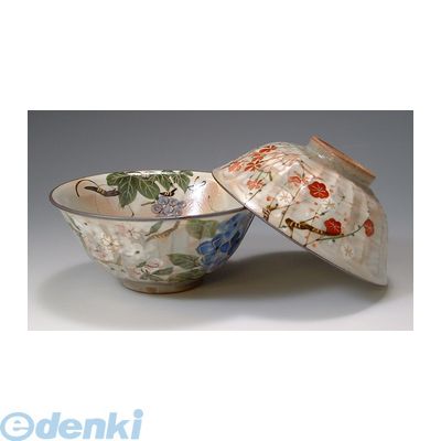 【商品説明】●彫を施した重厚感のある御飯茶碗に、四季を彩る草花が描かれています。（大）に桜・紫陽花・山葡萄、（小）に梅・桜・撫子を描き、季節を問わず年中お使いいただけます。●材質：陶器（京焼・清水焼）、日本製●寸法（約）：大Φ125×H55...