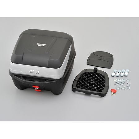【商品説明】A4サイズがスッポリ入り、箱物のお土産もすっきり収納できる角型のモノロックケース。容量32L。プッシュダウンクローズシステム、Z1565T内溝キー採用。未塗装ブラック。汎用ベース付き。■重量：ベース込み3.2kg■奥行×幅×高さ...