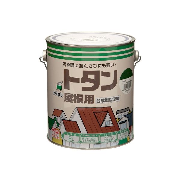【商品説明】トタン屋根用塗料 つやあり 雨や風に強く、さびにも強い●日光や風雨に対して、優れた耐久性を持つ合成樹脂塗料です。●さび止め効果に優れ、トタンを保護します。●トタンに対する密着性に優れ、美しい色とツヤが長持ちします。●用途：屋根、...
