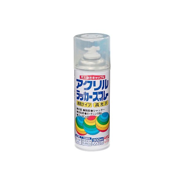【商品説明】スプレー塗料 きれいな仕上がり ガス抜きキャップ付き●高光沢で乾燥が早く、日光や雨に強いアクリル塗料です。●霧は長円形（楕円）に吹き付けられ、噴出口先端を回転させると長円を縦、横に変えられる可変ノズル使用。●簡単にガス抜きが出来...