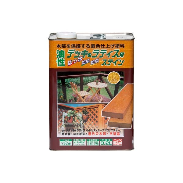 【商品説明】木部塗料 デッキ＆ラティス 浸透性と撥水性に優れる 木部ガーデン用●木材の防虫・防腐・防かび効果に優れ、強力はっ水効果により木材を長期間保護します。●木材に深く浸透して通気性を保ちながら、木材の耐久性を高めます。●低臭で木目を生...
