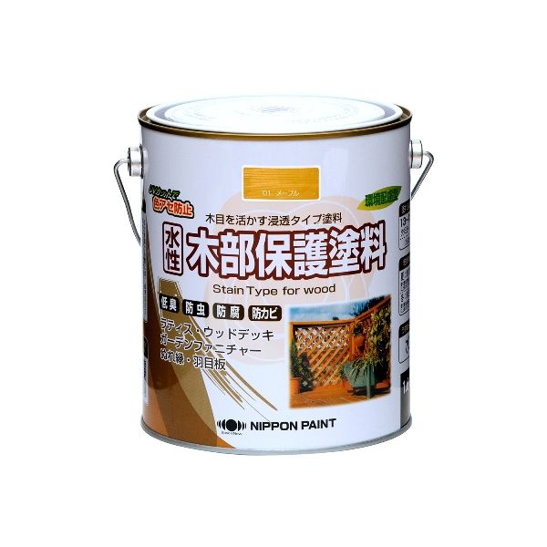 【商品説明】水性木部保護塗料 木目を生かす浸透タイプ 紫外線吸収剤●水性タイプなので、初めての方にも手軽に塗装できる木部保護塗料です。●木材の防虫・防腐・防かび効果に優れ、木材に浸透して木の腐蝕を防ぎます。●木目を生かした半透明仕上げができ...