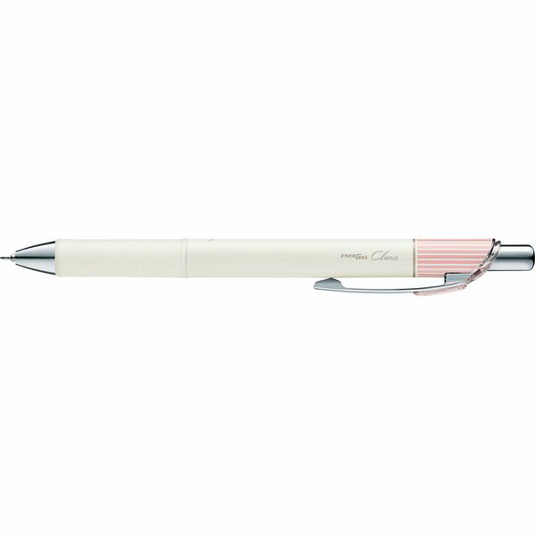 ぺんてるメーカーお問い合わせ：0120-12-8133【商品説明】●スッと書けてサッと乾く、エナージェルインキ採用。統一感ある生成り色の軸とストライプ柄は上品さや個性を表現し、ふんわりしつつもクラシックな雰囲気纏うエナージェルです。