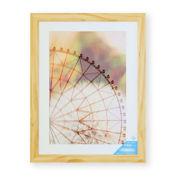 【商品説明】●【材質】表面材：ガラス　フレーム材：木製●【裏板】MDFボード　トンボ押さえ式●【包装形態】箱入。●【付属物】台紙、Vカット紙マット、吊カン、吊紐。●収納寸法：316×421mm　マット窓抜き寸法：238×350mm（ワイド四...