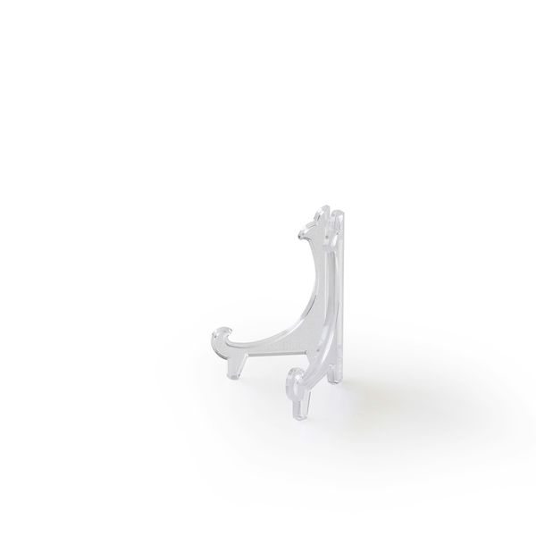 【商品説明】●【材質】樹脂製●カラー：クリア●【包装形態】段ボール直入れ。●対応額サイズ：ハガキタテ●安全荷重：5Kg●本来はお皿を立てて飾るためのものですが、額を立てて飾ることもできます。イーゼル 皿立 飾る 立てる 額 額縁 フレーム