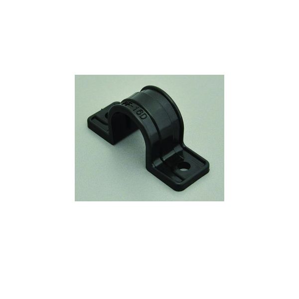 【商品説明】●ブラック色●適合サイズ：PFD、PFS−28●寸法（mm）A／B／C／W／d：36．5／80．5／66．5／23／5．5●プラフレキ本体と同色で見栄えがよい●プラフレキ本体と同等の耐候性●管ズレ防止の突起付き[　電設用部品・資...