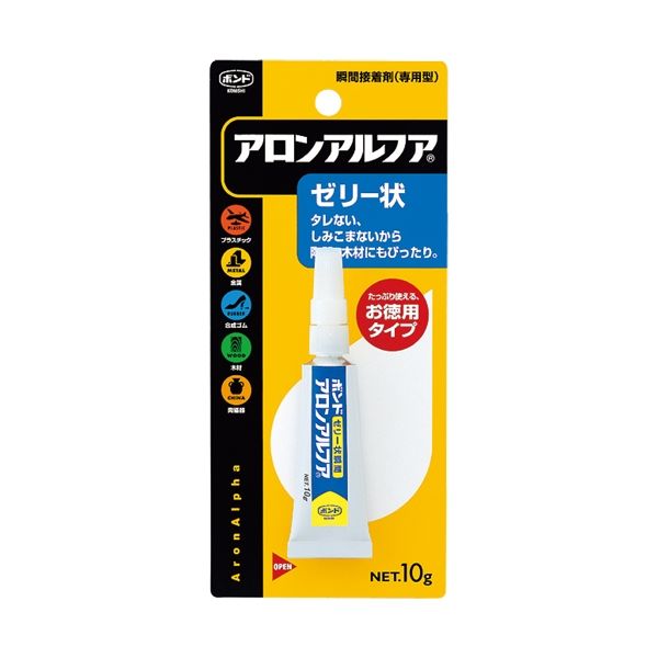 コニシメーカーお問い合わせ：0120-281-168【商品説明】タレない、しみ込まない。すき間や凹凸面のある陶器、木材、コルクなどに！！壁など、液ダレが気になる部分に。盛り上げや穴埋め接着、凹凸面に対応。●瞬間接着剤●ゼリータイプ●用途：硬...