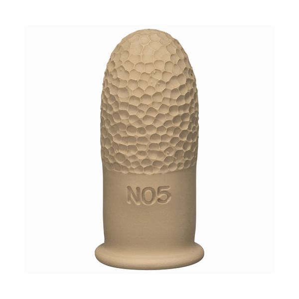 【商品説明】すべり止め付の肉厚指サック。●指サック●定番のサック型タイプ●種別：小（NO．5）●内径15×長40mm●●色：ベージュ●材質：天然ゴム●厚さ：0．5mm指サック