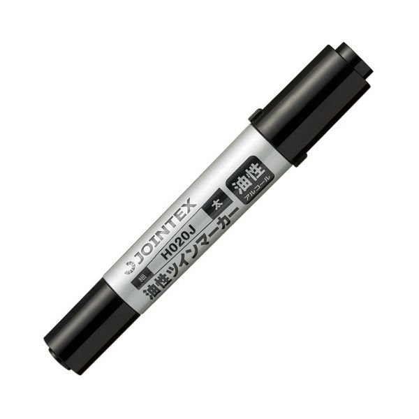 【商品説明】ツインタイプの油性マーカー！●油性マーカー●インク色：黒●本体長：139mm●軸径：20．5mm●線幅：太字＝0．7〜6．0mm、細字＝0．6〜1．2mm●●JOINTEXオリジナル油性マーカー