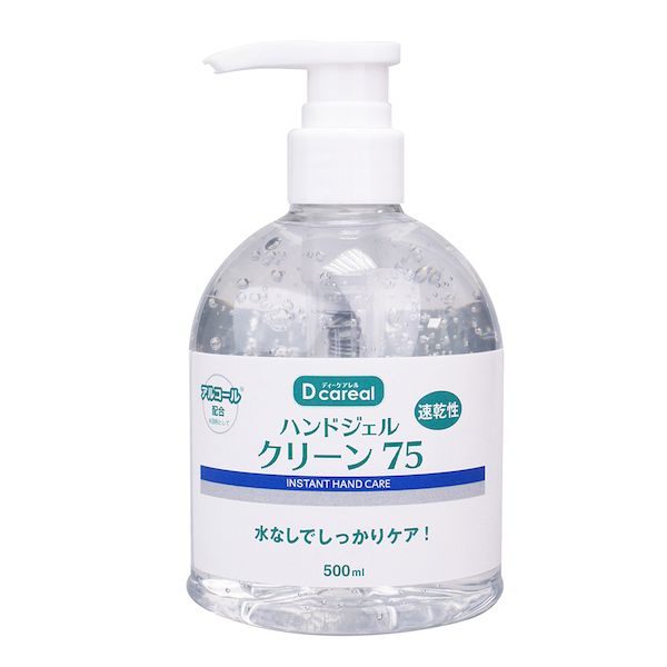 【商品説明】●エタノール75％●容量/500ml●成分/エタノール、水、グリセリン、カルボマー、AMP、TEA●アルコール成分でしっかりケア※溶剤として●ジェルタイプで液体の飛び散りがなく、キレイに使用できる速乾性のためべたつかない