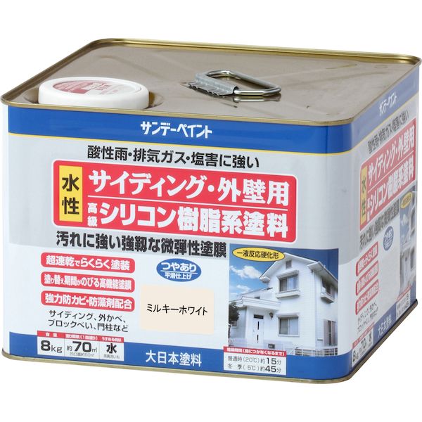 【商品説明】●縦（mm）：235●横（mm）：235●高さ（mm）：175●重量（kg）：約8.7用途●外壁、サイディング、塀などの上塗り塗料特長●酸性雨、排気ガス、塩害などに耐える強靱な塗膜。●粘着性が少ないため汚れにくく汚れがとれやすい...