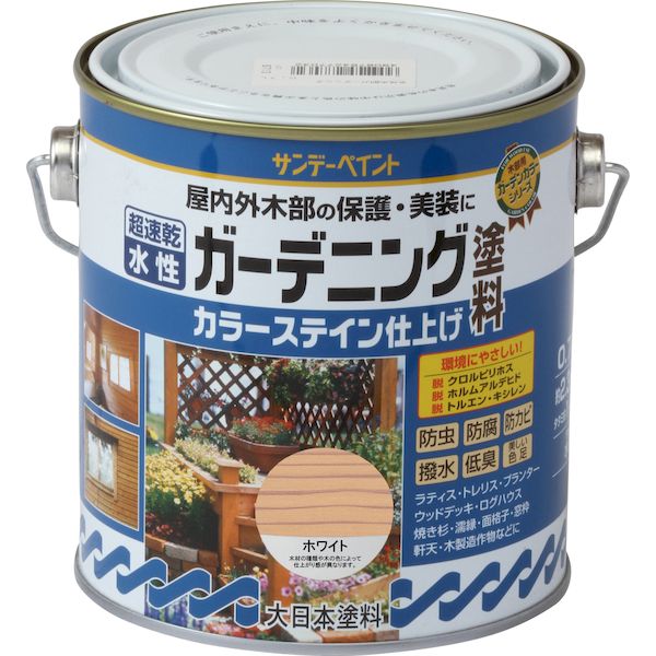 【商品説明】●縦（mm）：120Φ●高さ（mm）：120●重量（g）：約870用途●屋内外木部の防虫・防かび・防腐カラーステイン仕上げログハウス、ウッドデッキ、ラティス、トレリス、プランターなどのガーデニング用木材、焼き杉、ベンチ、ベランダ...
