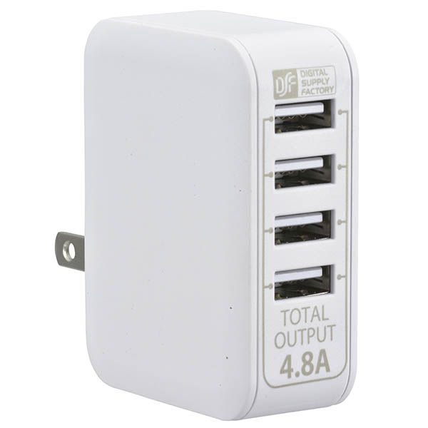 オーム電機0120-963-006【商品説明】特　徴●ACアダプター USB電源タップ4ポート●高出力 合計最大4.8A●同時充電可能 各ポート最大2.4A高出力●おまかせ充電 どのポートに接続しても機器を自動で見分けて最適な電力で急速充電...