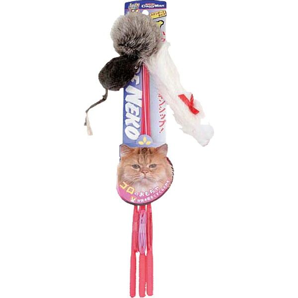 【商品説明】くっついているのはウサギ毛でつくったマスコット！フサフサでやわらかなモチーフがついた釣り竿タイプの鈴つきおもちゃ。生きているように動かして、猫の興味を引き寄せます。竿の長さは、25cm。使いやすいスタンダードなスタイルです。猫の...