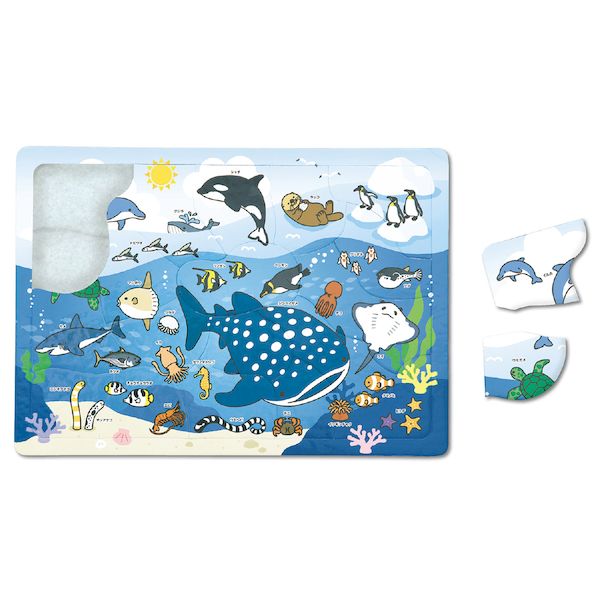 【商品説明】●海のいきもののかわいいパズル！海のいきものがいっぱい！海のいきもののイラストがいっぱい！20ピース●商品サイズ（単位mm)：375×267×3mm●重量（g）：226g●材質：紙●包装形態：ヘッダー付袋●包装サイズ：300x3...