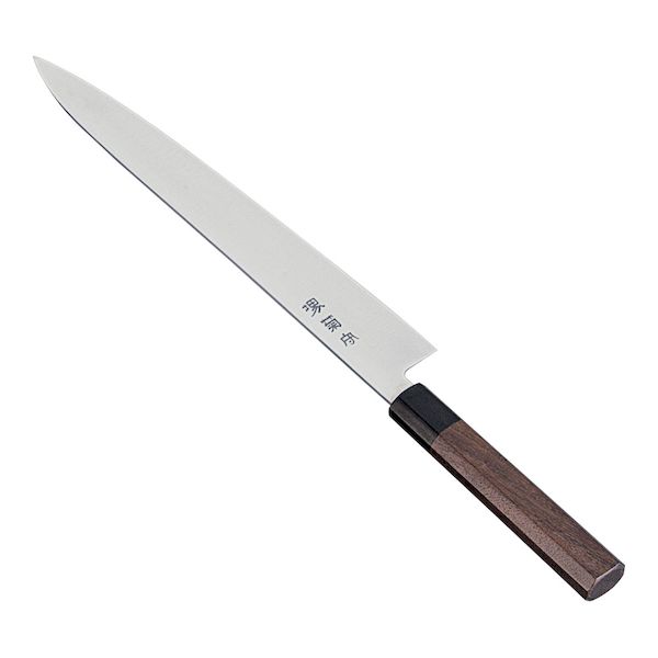 【商品説明】サイズ(cm)、全長(mm)、質量(g)、背厚(mm) 27、415、135、2.5 堺 菊守 和式シリーズハンドルに和式の柄を採用した、和庖丁感覚の洋庖丁です。和食料理人の手にピッタリのグリップで、カウンター仕事などでの演出効...