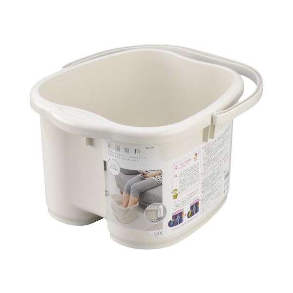 【商品説明】●お好みの温度のお湯を注いで足を浸すだけ。お部屋で気軽にゆったり足湯を楽しむことがで来ます。●サイズ：370×427×243mm●カラー：アイボリー