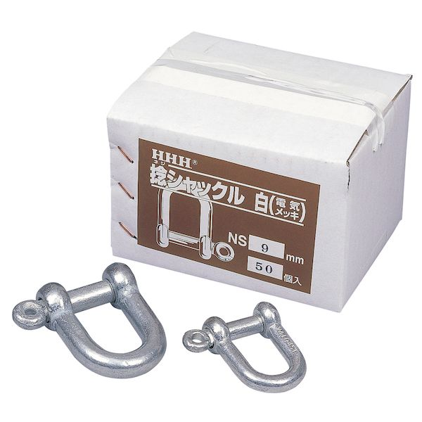 【商品説明】●ネジジャックル（白）電気メッキ。●本体の径：12mm ●内径寸法；幅：25mm/長さ：43mm ●使用荷重：0.42ton ●自重：160g