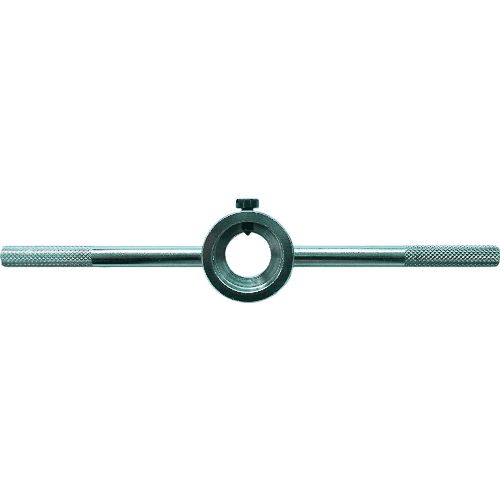 【特長】●丸ダイス用一文字タイプハンドルです。【用途】●ダイス立て用。【仕様】●適用ダイス外径寸法(mm)：25●全長(mm)：190【材質／仕上】●亜鉛ダイカスト（ZDC-2）【原産国】日本