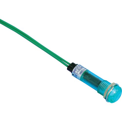 【商品説明】【特長】●抵抗器内蔵の高輝度LED表示灯です。●AC/DC200V用電源にダイレクトに接続出来ます。●長さ200mmのリード線付です。【用途】●通電表示や警告表示などに。【仕様】●レンズ色：緑●定格電圧(V)：AC/DC200(...