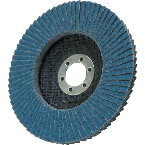 ムラコメーカーお問い合わせ：0795-70-8555【特長】●日本製研磨布を使用し、日本で生産された超ローコストフラップディスクです。●騒音が小さく、火花も少ないので安全です。●研磨布なので研削後の二次バリの発生がなく、砥石と比べ仕上げ面が...