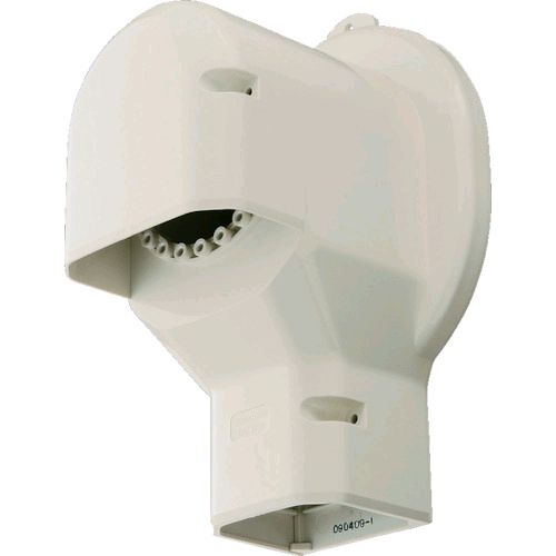 【特長】●被覆銅管を壁面から引き出す部分に使用する化粧カバーです。●排じん・換気機能付エアコン用です。●ウェザーキャップ部は15°ピッチで調整可能で、ビスで固定します。【用途】●エアコン配管化粧カバー。【仕様】●A(mm)：227.5●色：...