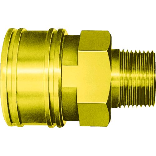 日東工器メーカーお問い合わせ：0120-210-216【特長】●バルブレス構造なので圧力損失を大幅に低減、大流量が得られます。●粘度の高い流体（グリスなど）に適します。【仕様】●耐圧力(MPa)：7.5●相手側取付サイズ：Rc1/8●最高使...