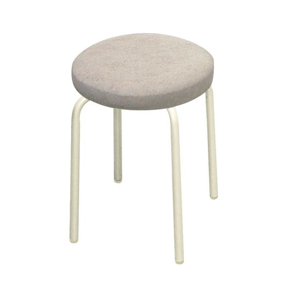 【商品説明】●ふんわりワッフル生地の厚天シートを使用したスツール。●サイズW×D×H(mm)：305×305×480●素材：座面/ポリエステル、フレーム/スチールパイプ●重量(kg)：2.0●耐荷重(kg)：100●カラー：アイボリー