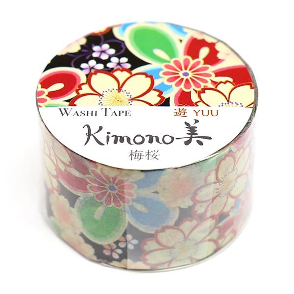 【商品説明】●和紙マスキングテープ●Kimono美シリーズ　遊　YUU　レトロモダンタイプ　幅25mm●大正時代の着物柄をアレンジしたレトロなカラーの梅桜。●懐かしくて新しい和模様を表現しました。遊び心のある可愛い和柄をお楽しみください。●...
