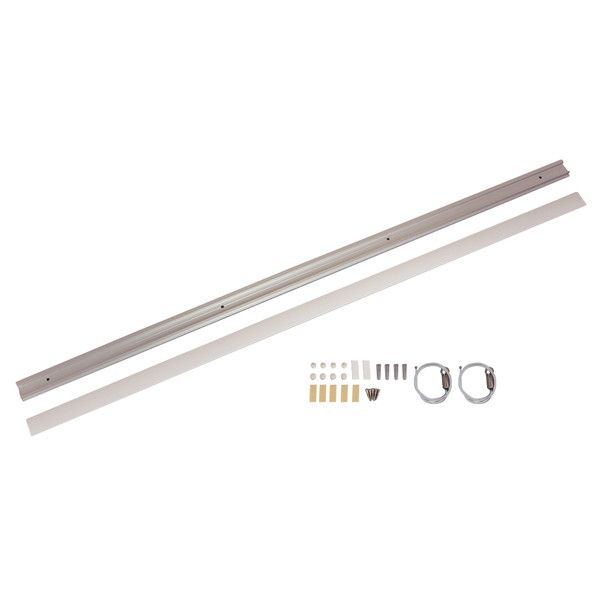 【商品説明】●石膏ボード専用レールBWセット ボール式ホワイトミニワイヤー自在●セット内容:レール100cmx1、カバーx1、石膏釘部品x4、ストッパーとネジx2、両面テープx7、ボール式ホワイトミニワイヤー自在1mx2●安全荷重:1点掛け...