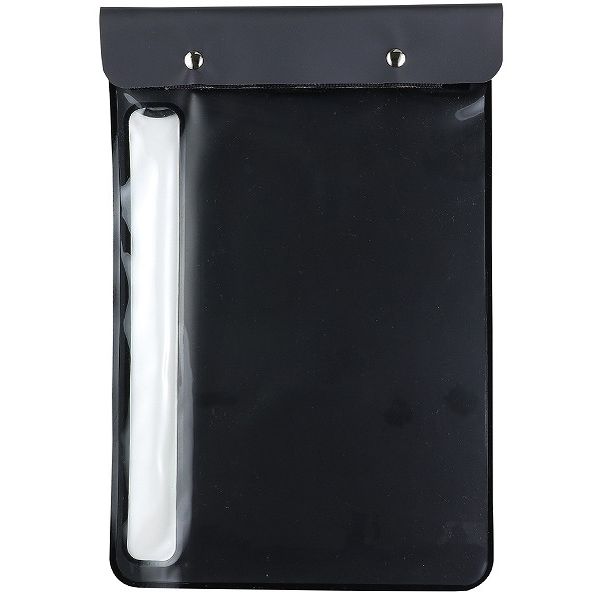 【商品説明】雨や水はねからタブレットを守る防水バッグ。 ipx5適合 ●商品サイズ：400×270mm ●セット内容：本体、ストラップ ●材質：PVC ●梱包形態：OPP袋●製造国：中国