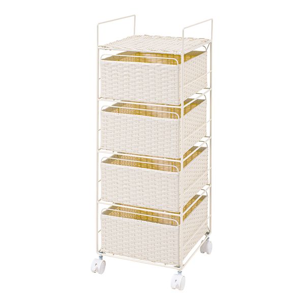 【商品説明】●取っ手を持って引出しを運べるので洗濯物の収納や片付けが効率的に。樹脂製なのでお手入れしやすいランドリー収納です。●商品サイズ（外寸）：(約)幅30×奥行30×高さ85cm●内寸及び補足説明：●組立式●キャスター付●成分材質：フ...