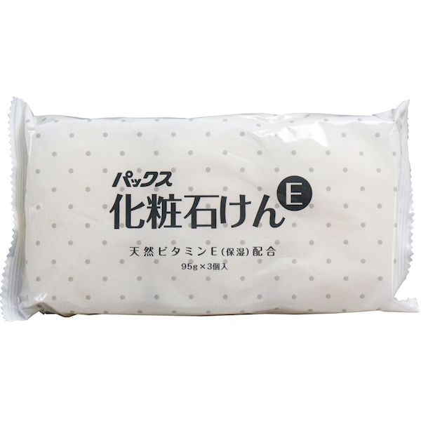 天然ビタミンEを配合した、シンプルでお肌にやさしい石けんです！豊かな泡立ちでしっかりと汚れを落とし、洗い流すときの泡切れも良く、さっぱりとした洗い心地です！・3個パックの簡易包装で環境にもやさしい。・香料・着色料・合成酸化防止剤・防腐剤など...