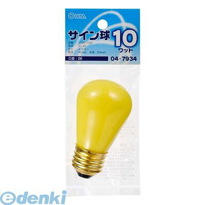オーム電機0120-963-006●≪サイン球のラインアップ≫色商品コードクリア04-7932ホワイト04-7933レッド04-7936ブルー04-7937イエロー04-7934グリーン04-7935●10W●口金：E26●形状：ST−45...