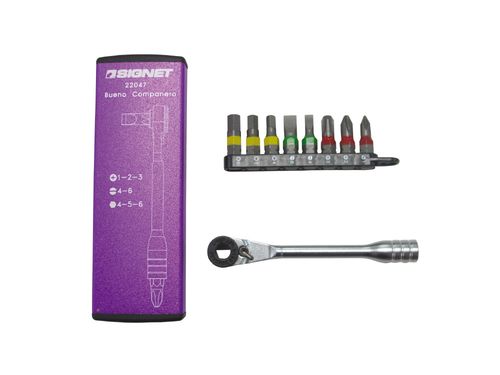【商品説明】【セット内容】ミニラチェット、プラスビット：#1・2・3、マイナスビット：4・6mm、HEXビット：4・5・6mm、工具ケース【仕様】●ミニラチェット全長(mm)：93/ヘッド幅(mm)：15/ヘッド厚み(mm)：10/ギア数：...