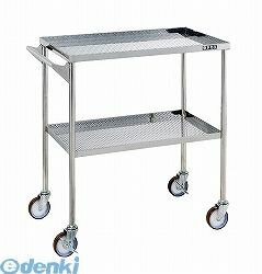 サカエメーカーお問い合わせ：072-895-0200ホコリが溜り難いパンチング仕様。●外寸：W750×D450×H845mm●カラー：ステンレス●質量：11kg●材質：SUS304：BA仕上げ（支柱／棚板：SUS304）●キャスター：100...