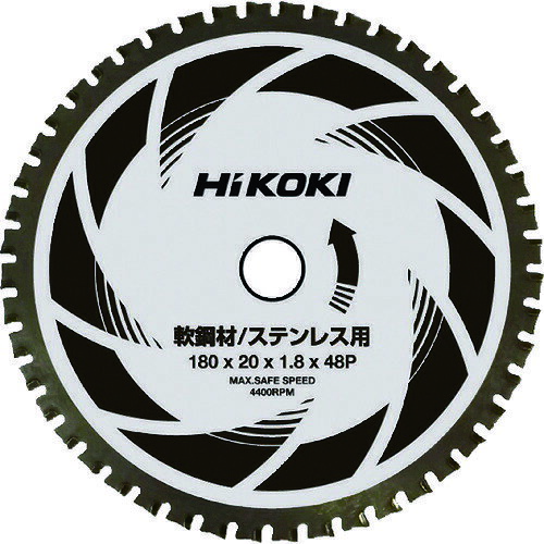 日立工機メーカーお問い合わせ：0120-20-8822【特長】●CD7SA用軟鋼材・ステンレス用チップソーです。【仕様】●外径(mm)：180●摘要：軟鋼材、ステンレス用●刃厚(mm)：1.8●穴径(mm)：20●刃数：48【注意】●日立工...